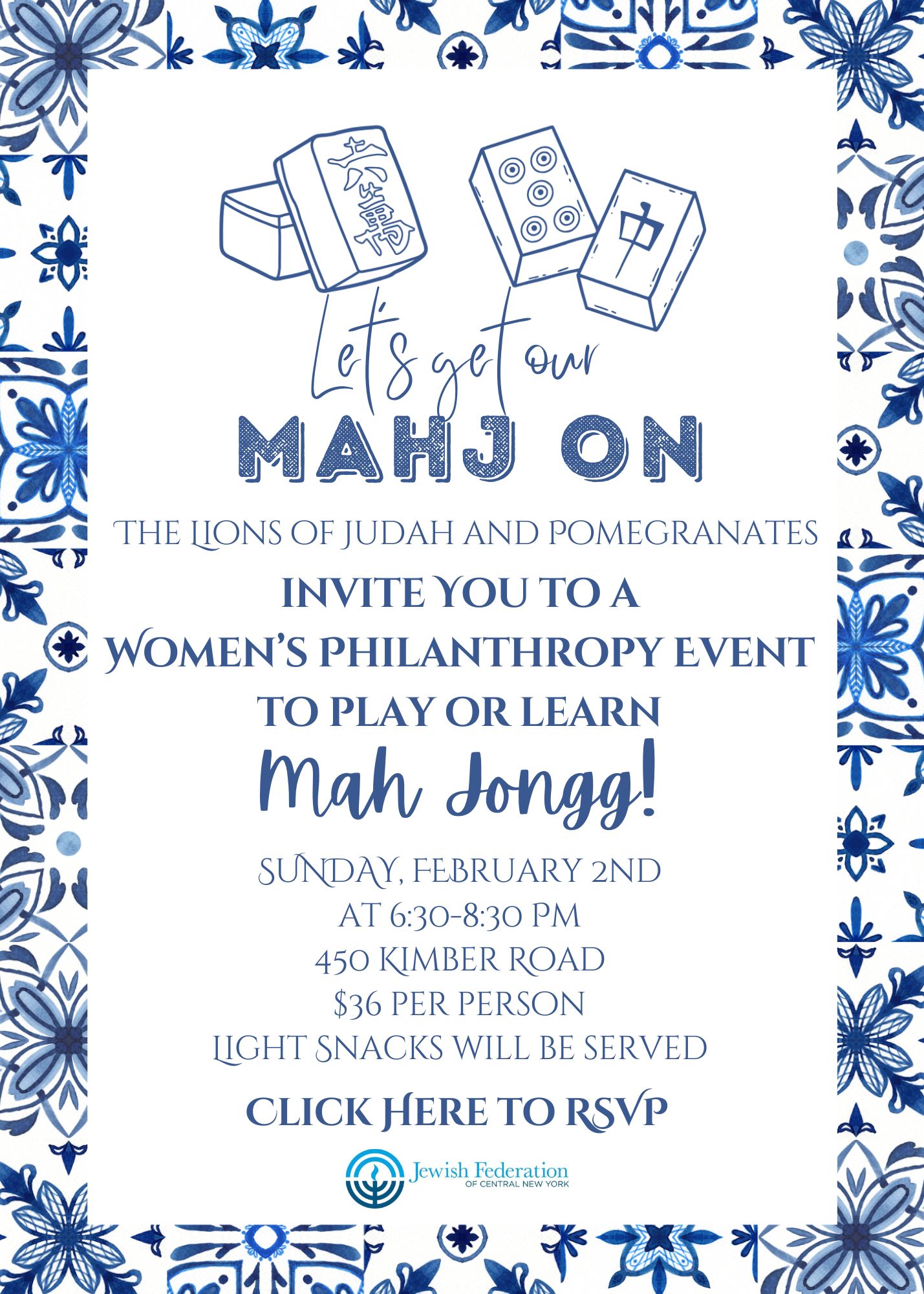 Copy of Editable Mahjong Invite ⋆ Jewish Federation of CNY